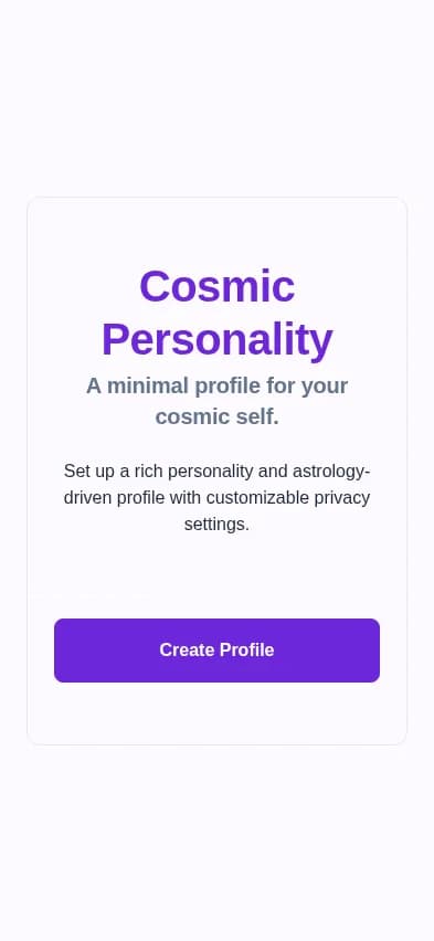 Cosmic Personality MVP