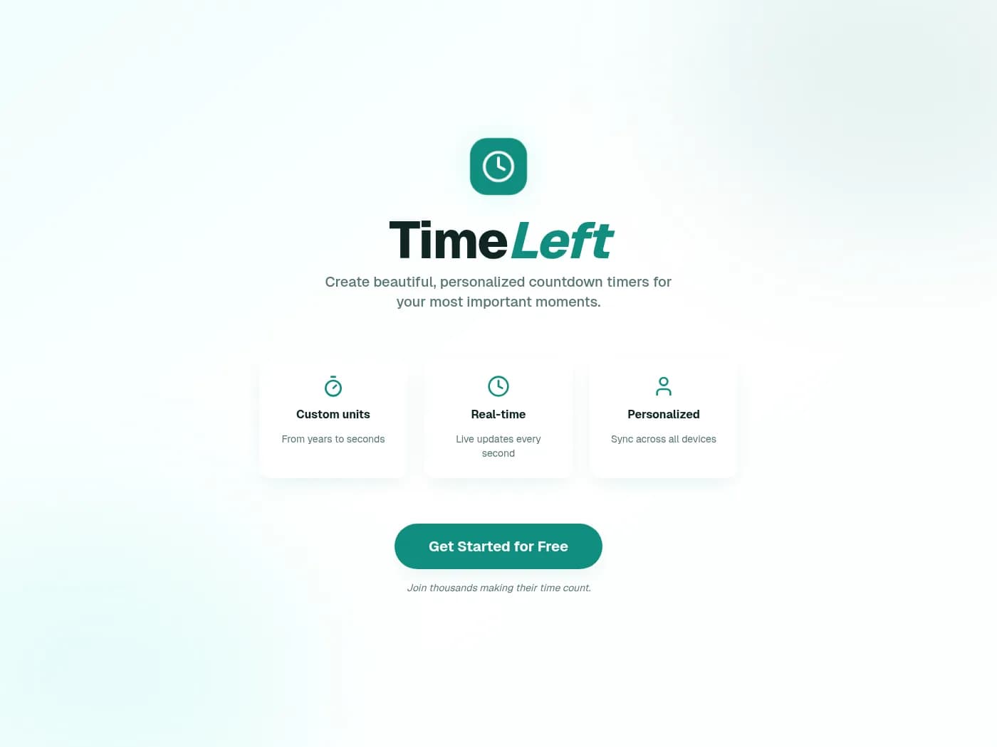 TimeLeft Countdown Maker