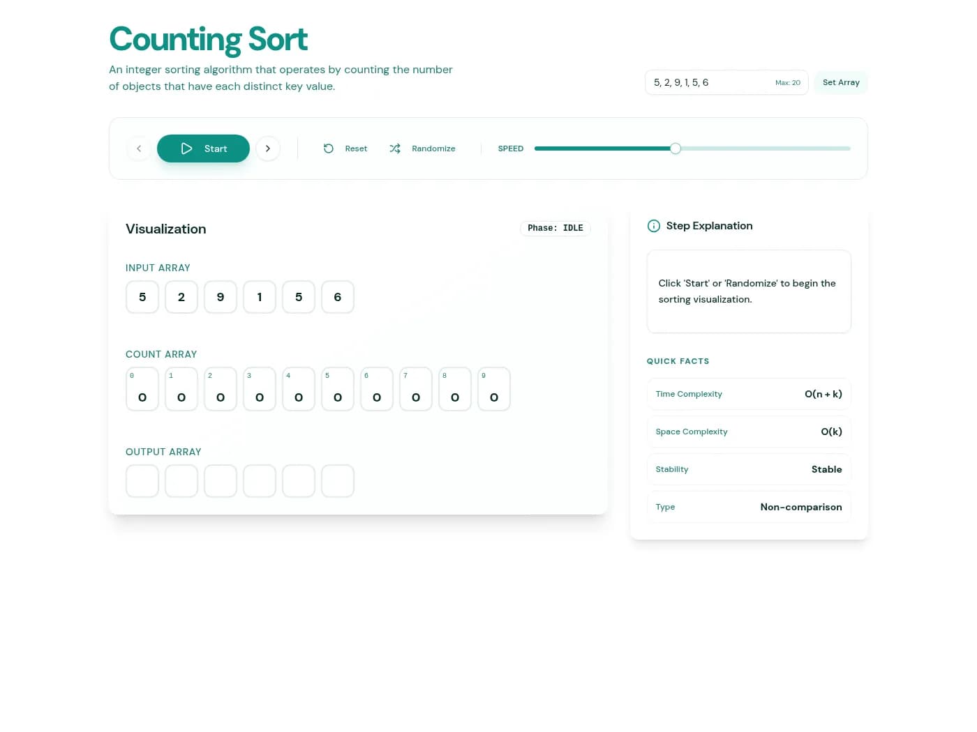 Counting Sort Visualizer