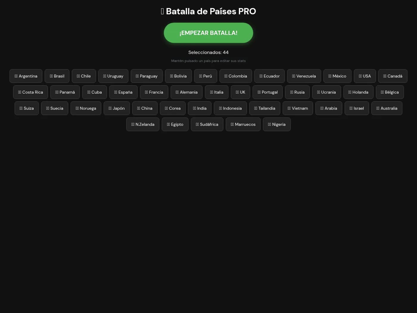 Mega Battle Países PRO