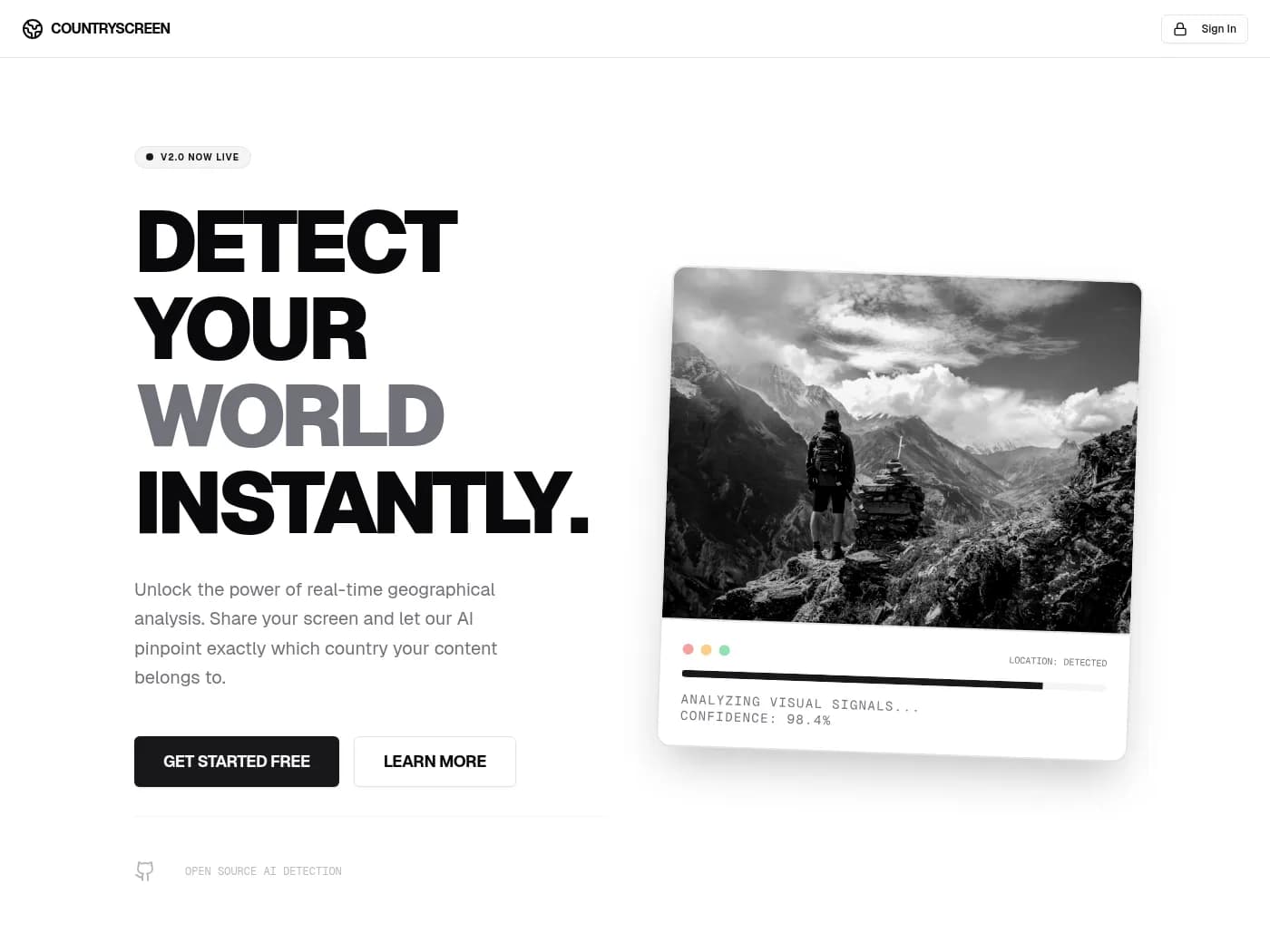 CountryScreen Detect