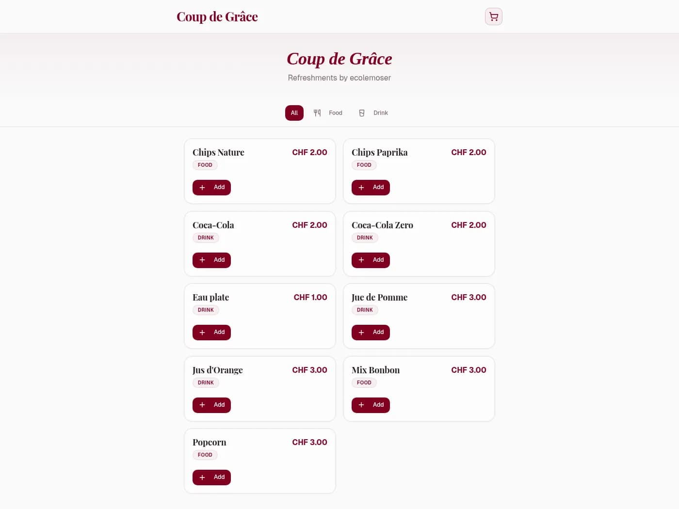 Coup de Grâce Event App