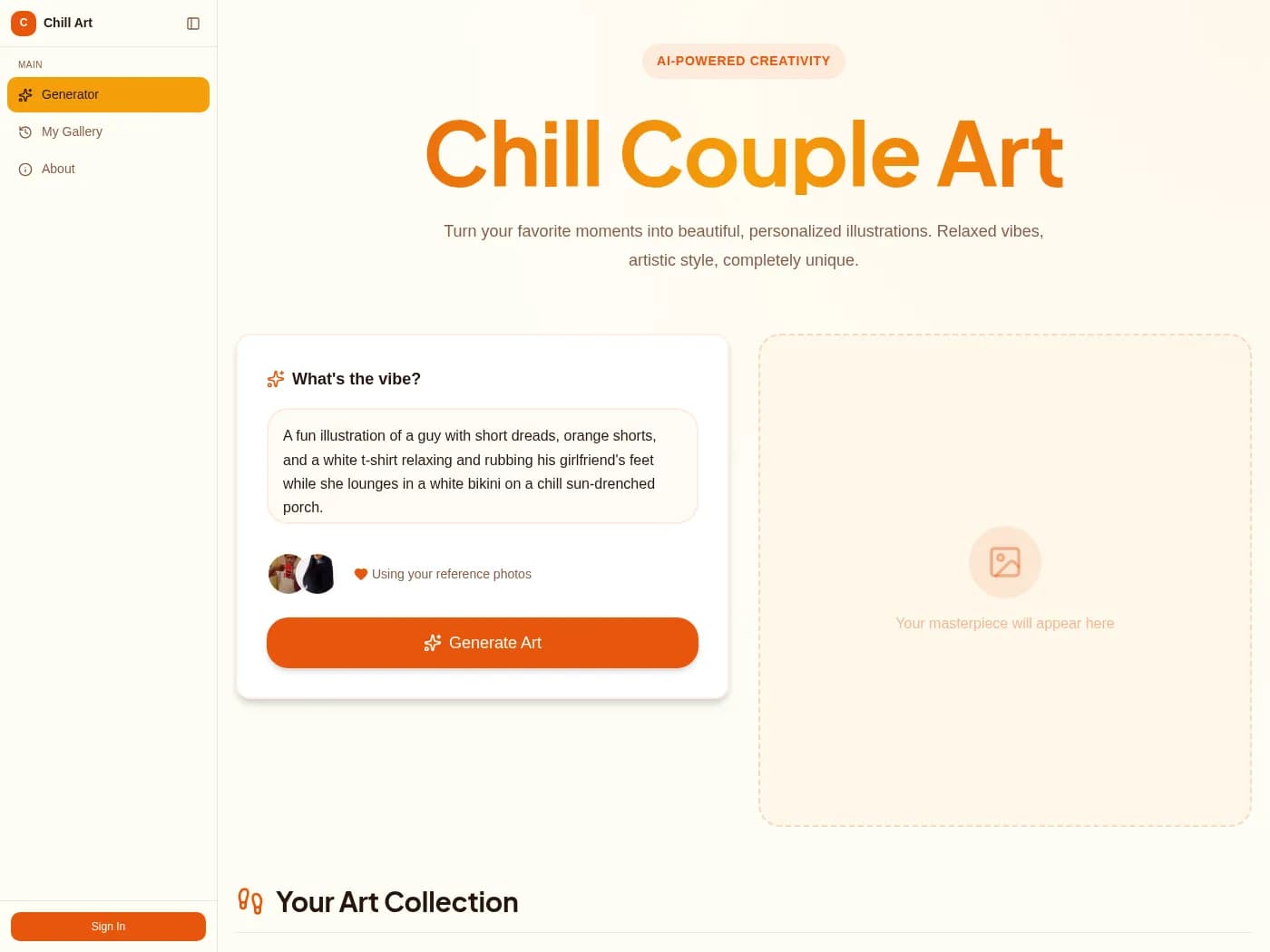 Chill Couple Art Generator