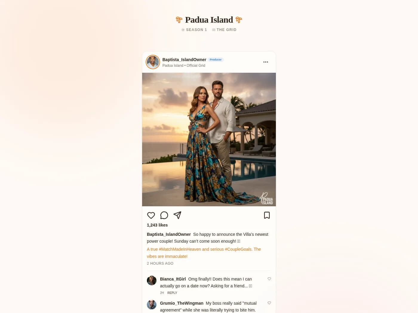 Padua Island Couple Reveal