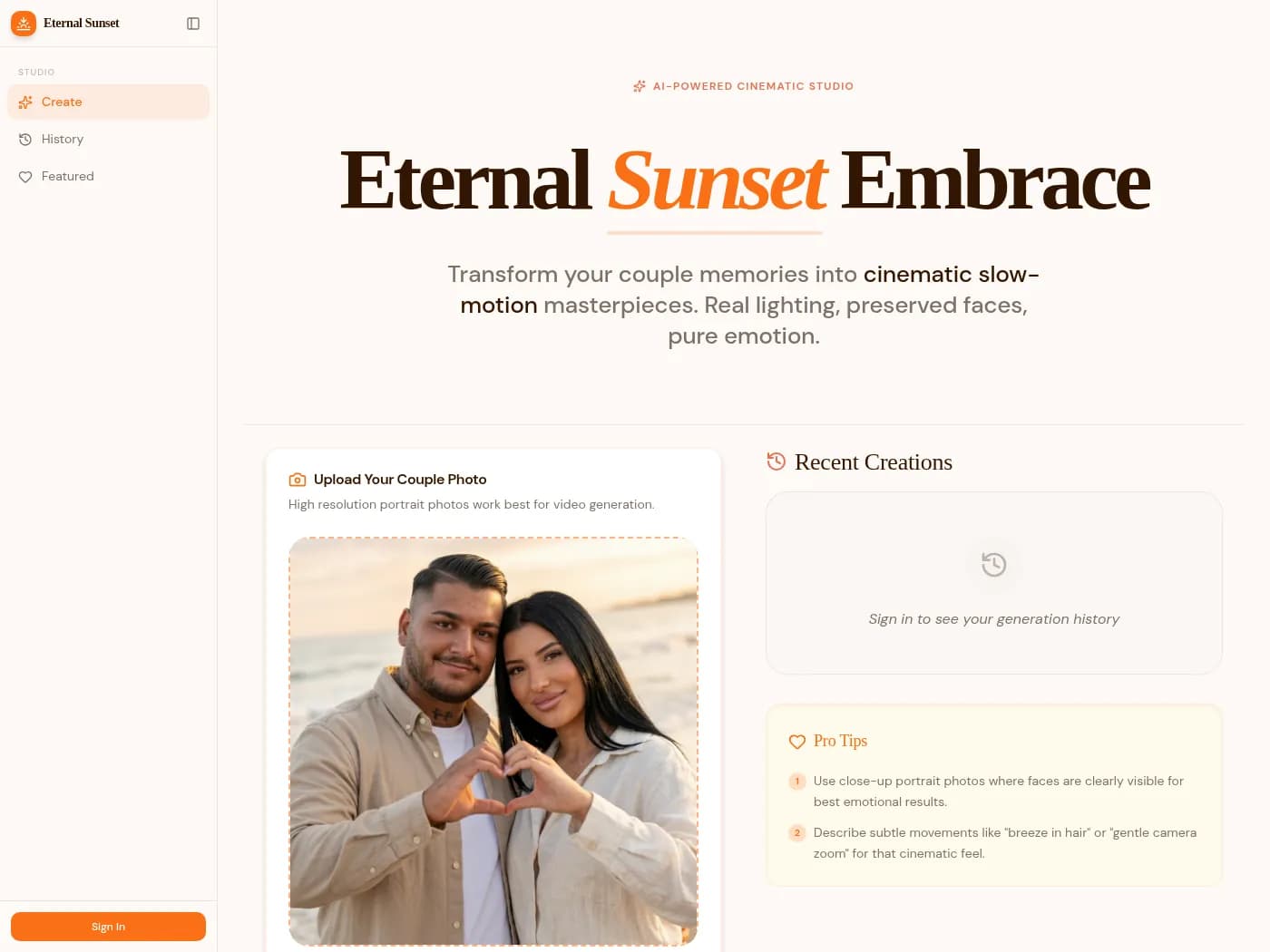 Sunset Embrace Video