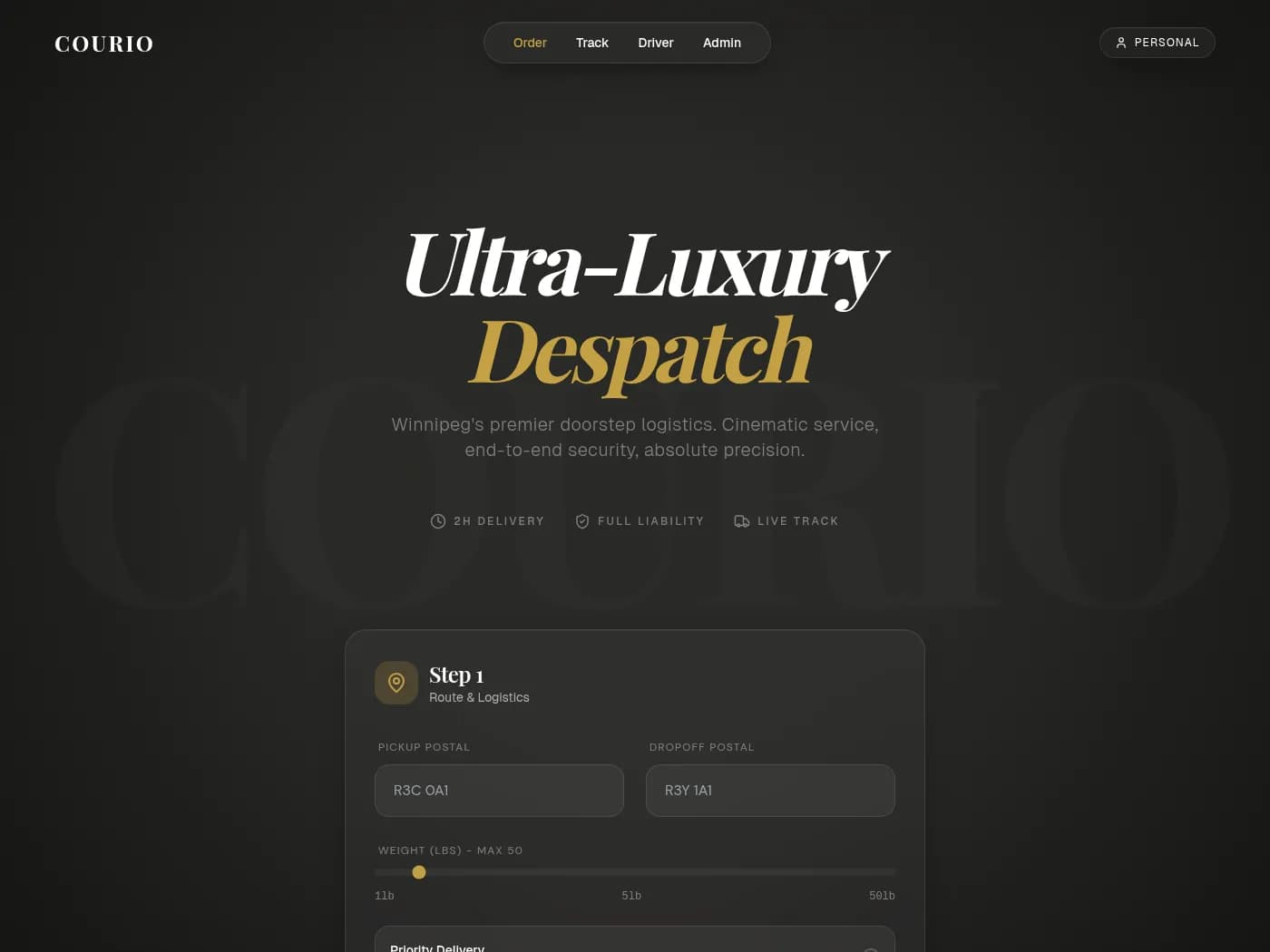 Courio Cinematic Logistics App