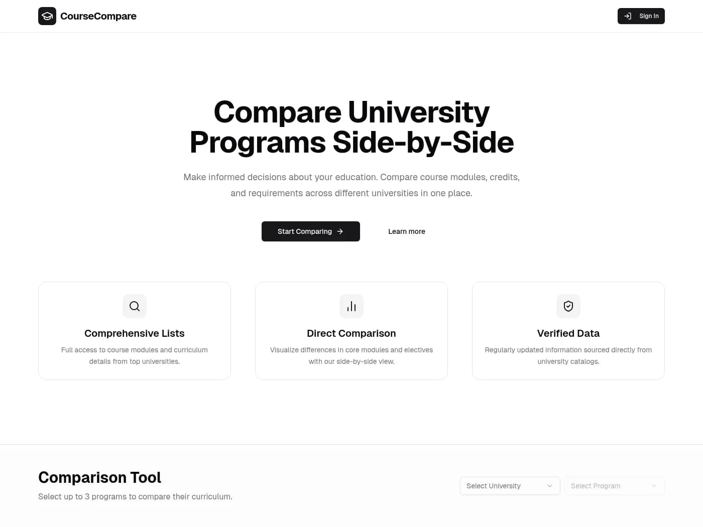 Course Compare Hub