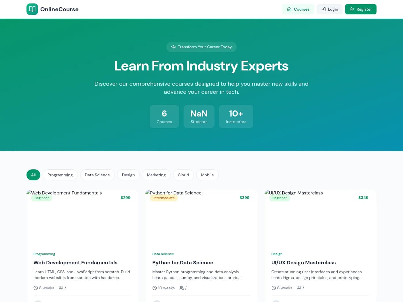 CourseReg Portal