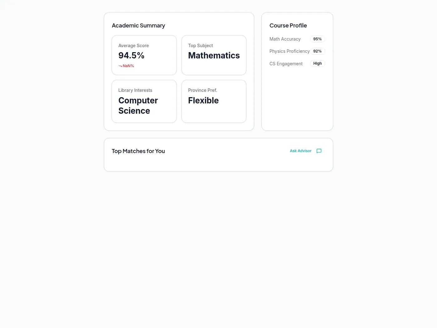 CourseMatch AI Advisor