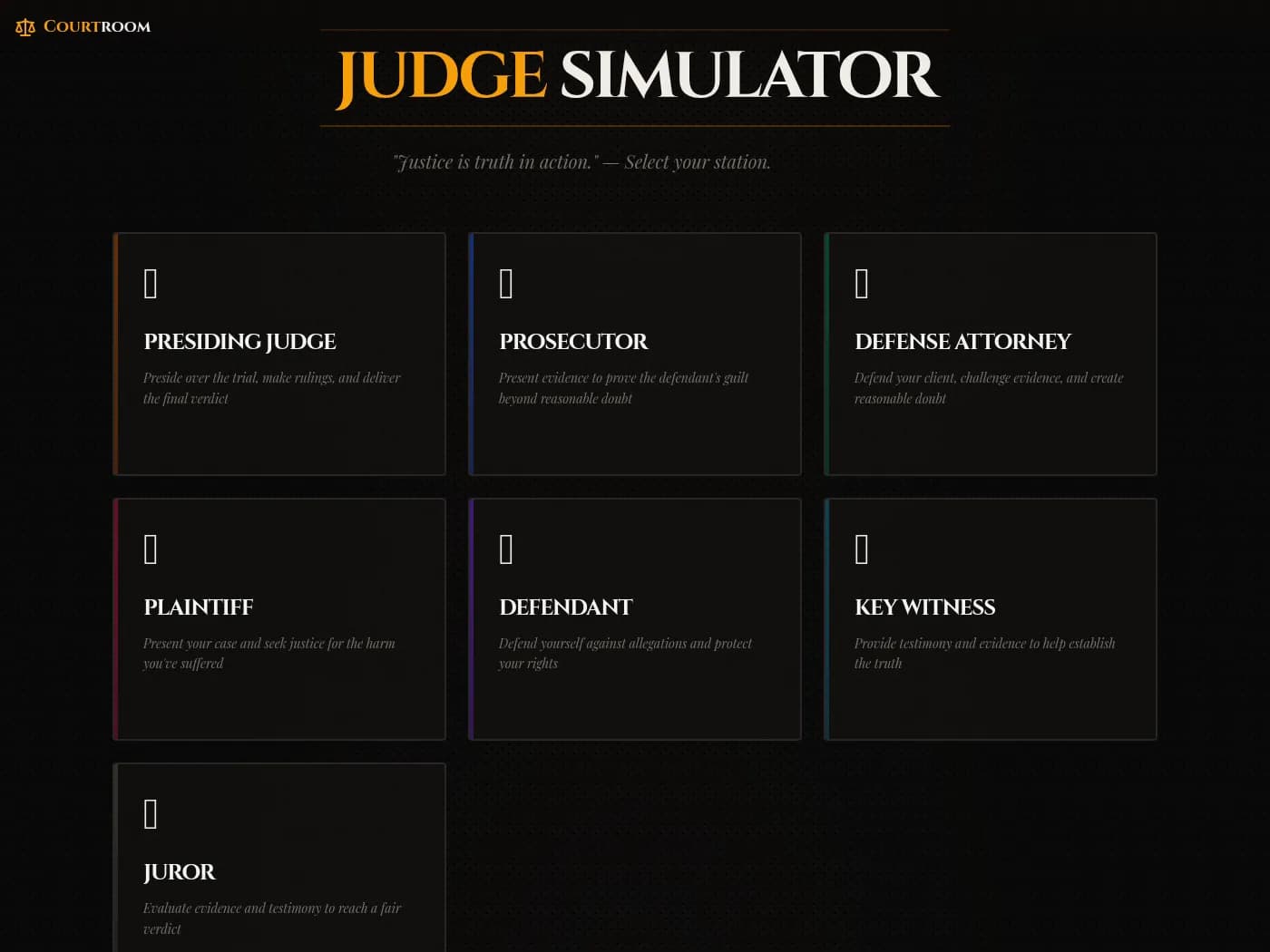 Courtroom Role Simulator