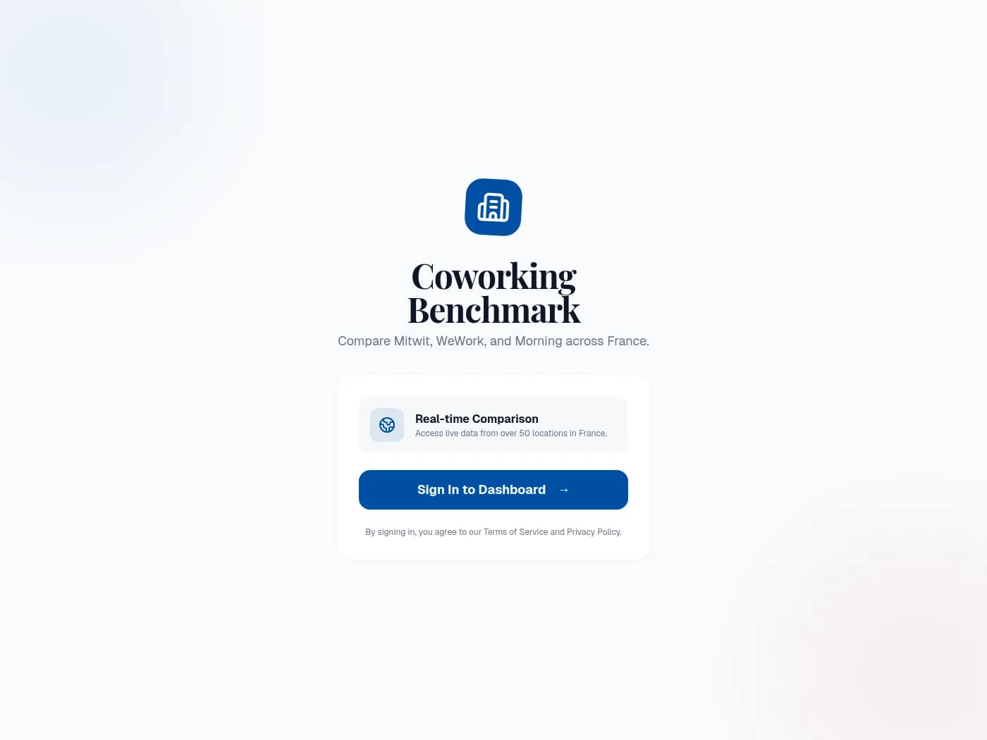 Coworking Benchmark Dashboard