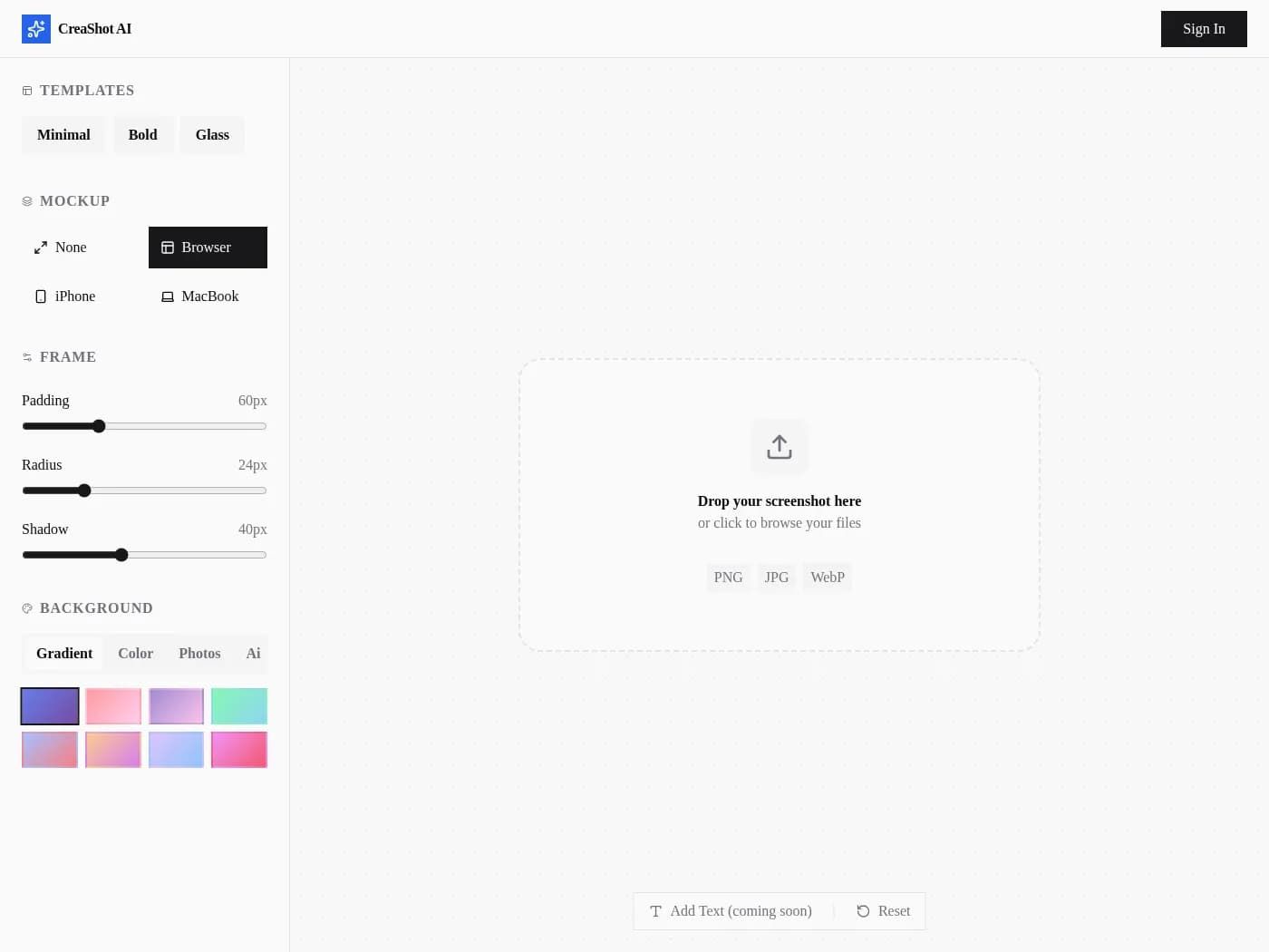Creashot AI Clone