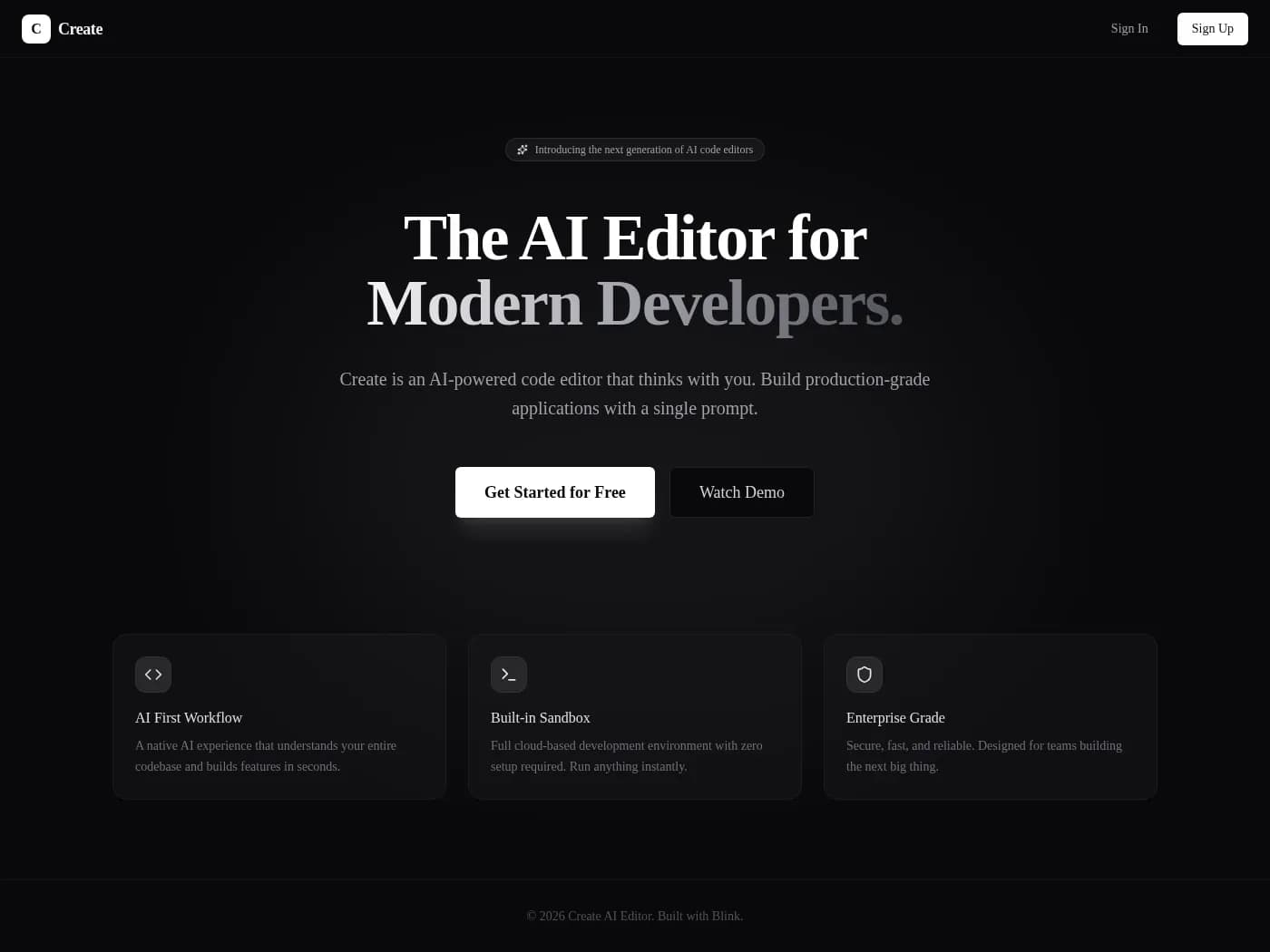 Create: AI Code Editor