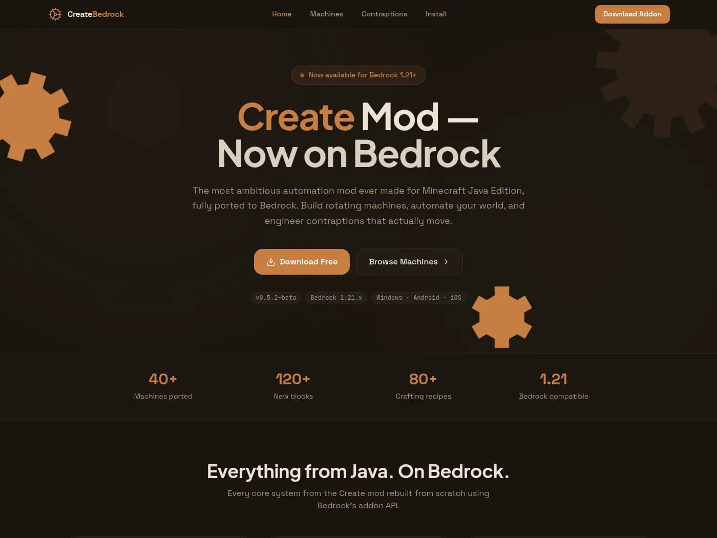 Create Mod Bedrock Addon