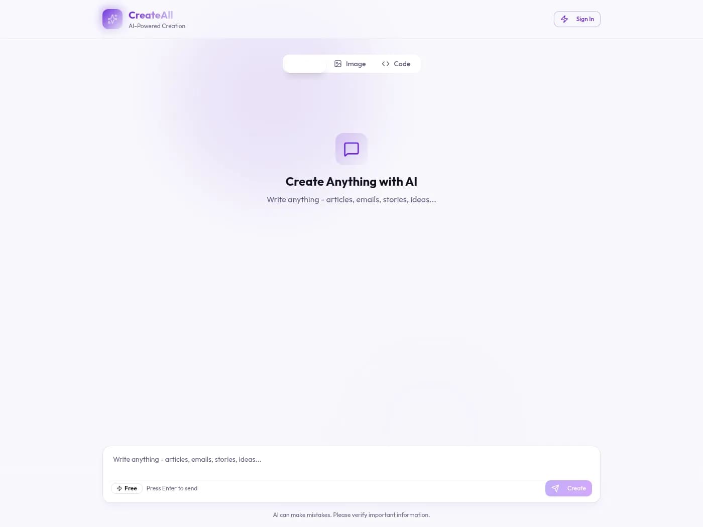 CreateAll AI App