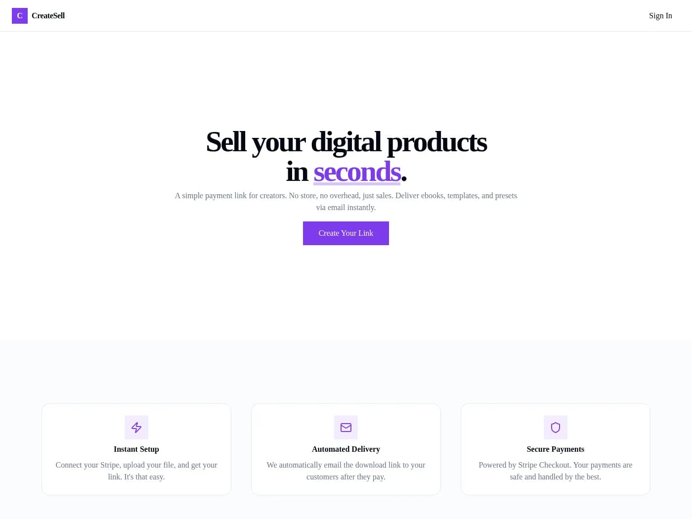 CreateSell Payment Link
