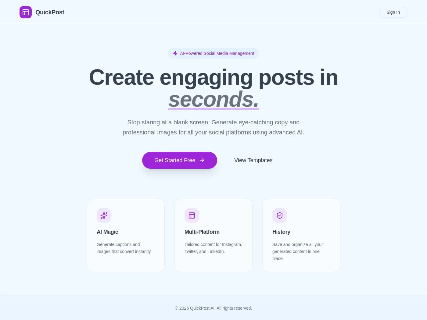 QuickPost Generator