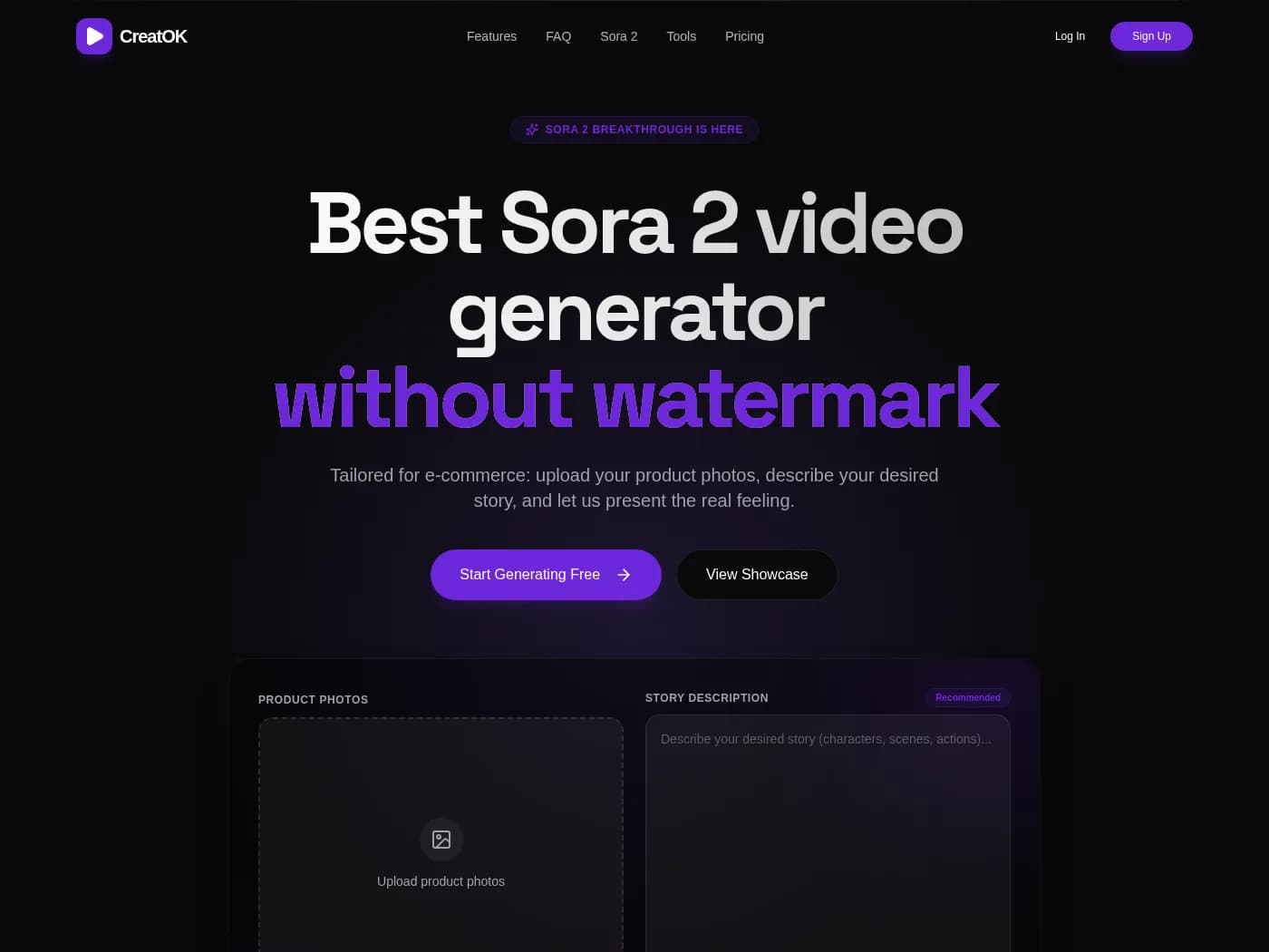 Creatok Website Clone