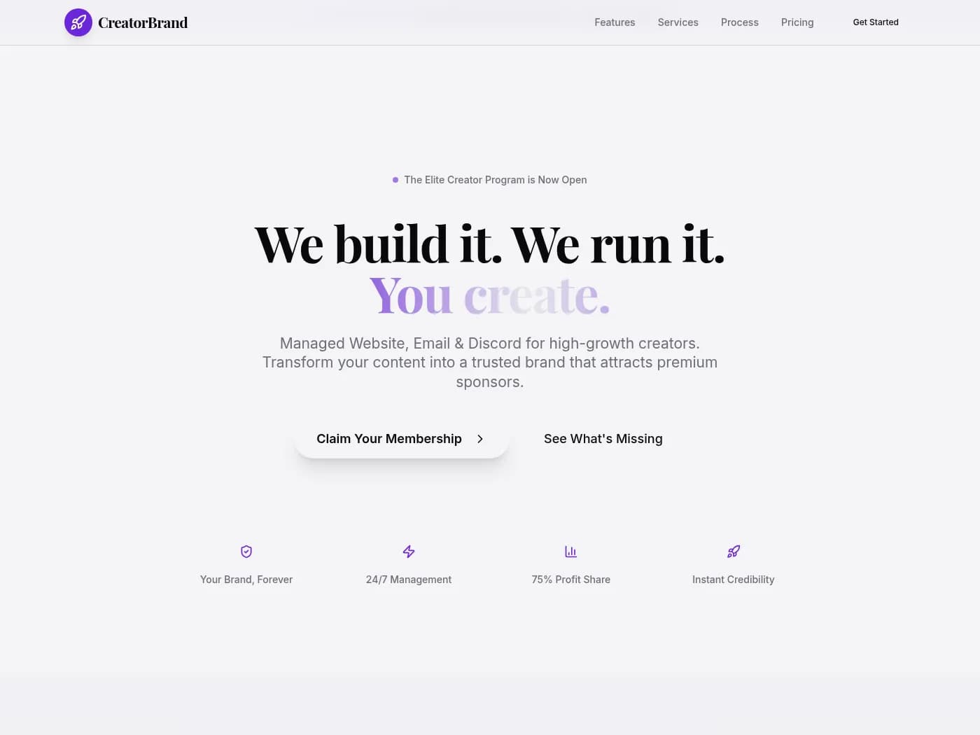 Creator Brand Landing