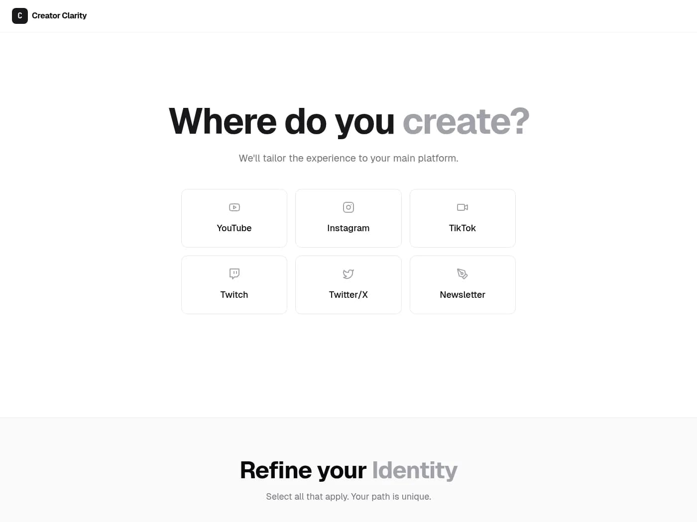 Creator Clarity Experience