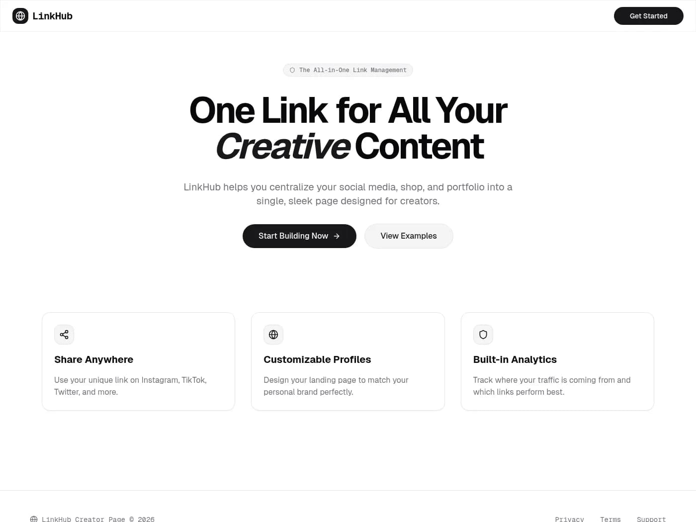 LinkHub Creator Page