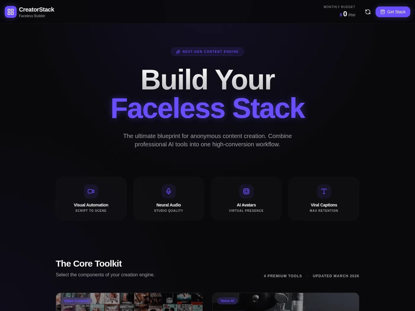Faceless Creator Stack