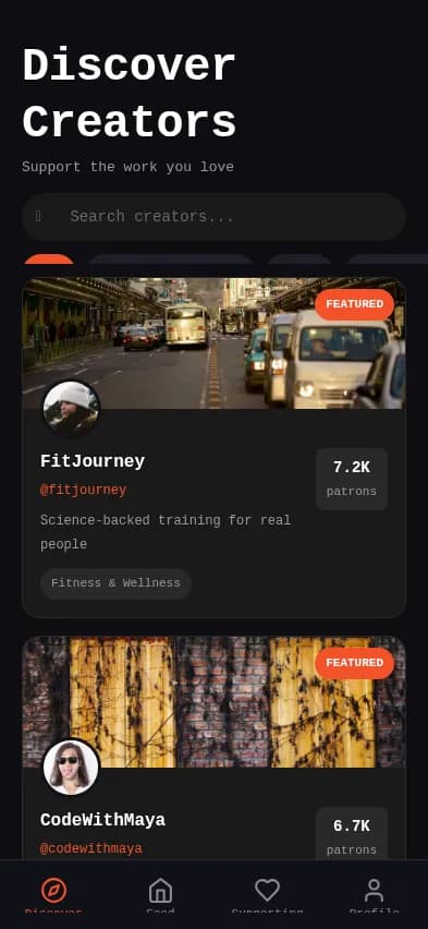 Creator Support Platform