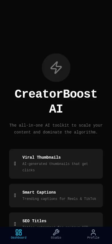 CreatorBoost AI Studio