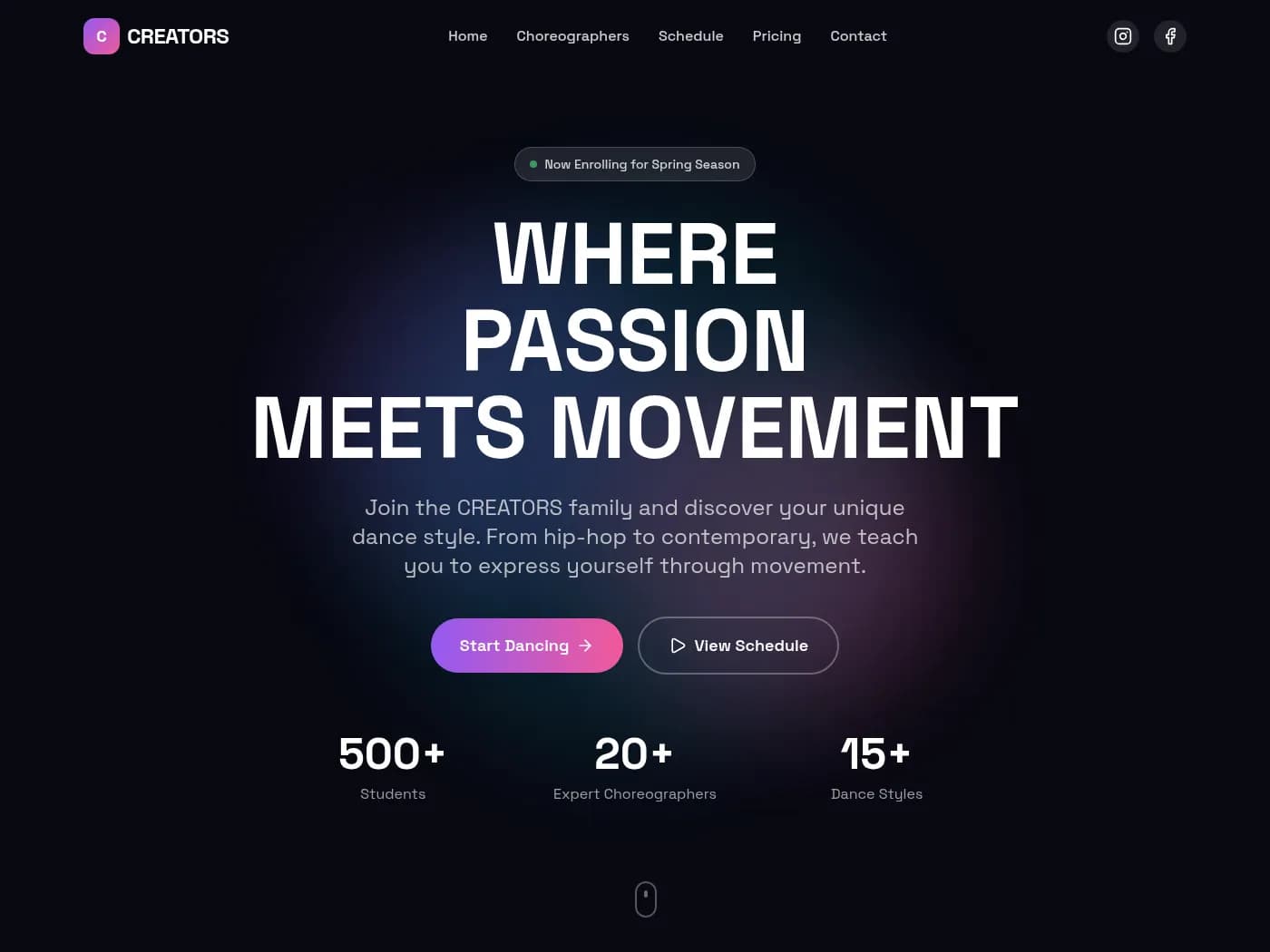 Creators Dance Studio Site