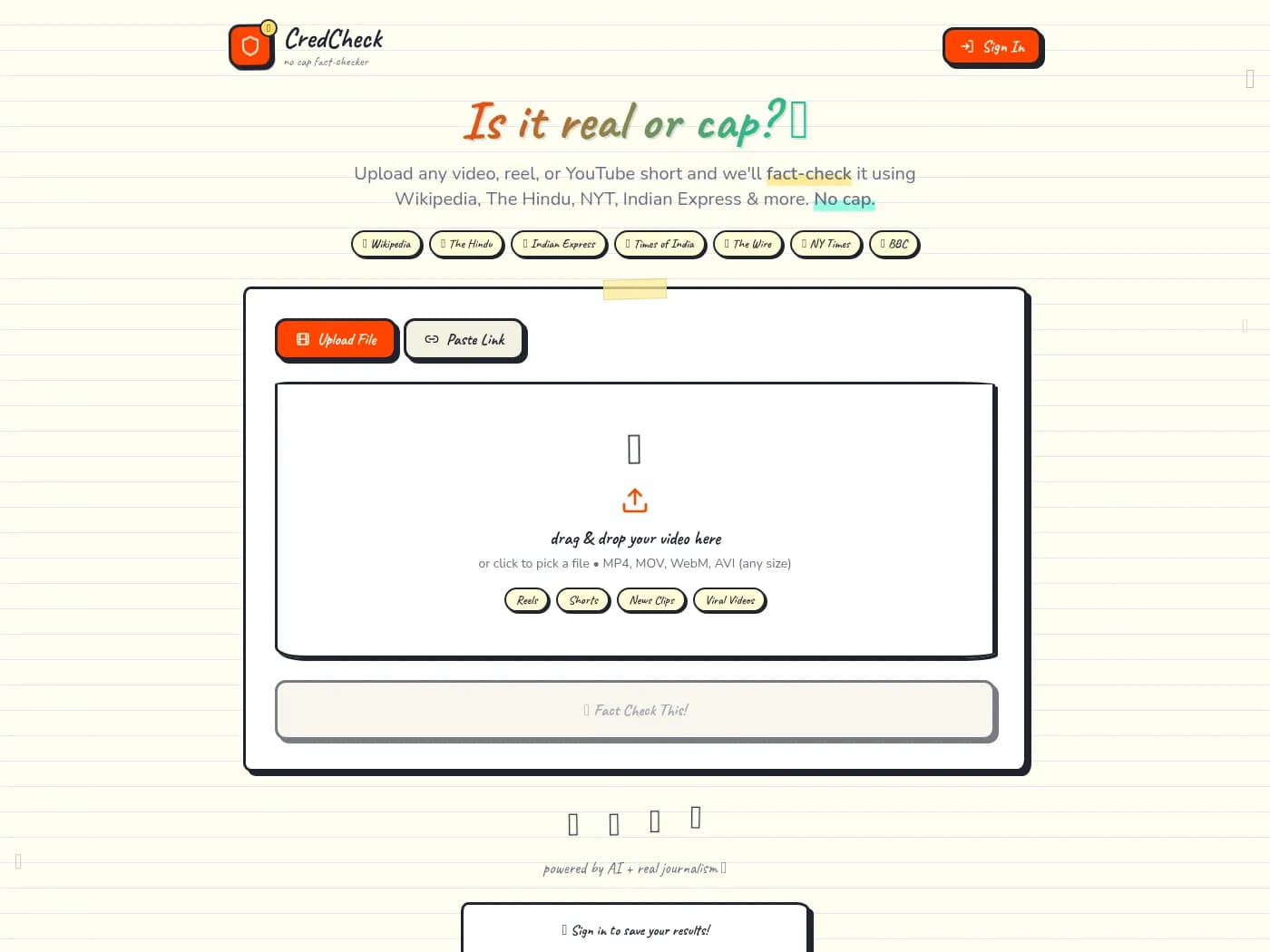 CredCheck Video Analyzer