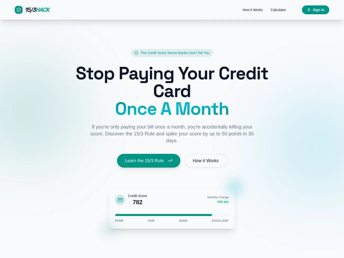 15/3 Credit Score Hack