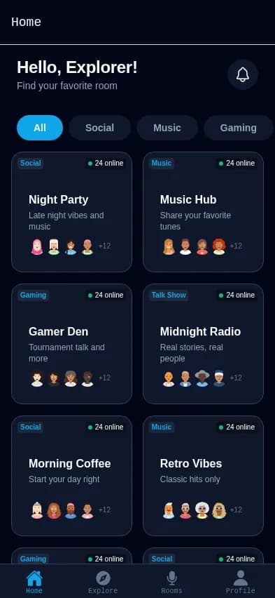 Cree Audio Chat Rooms