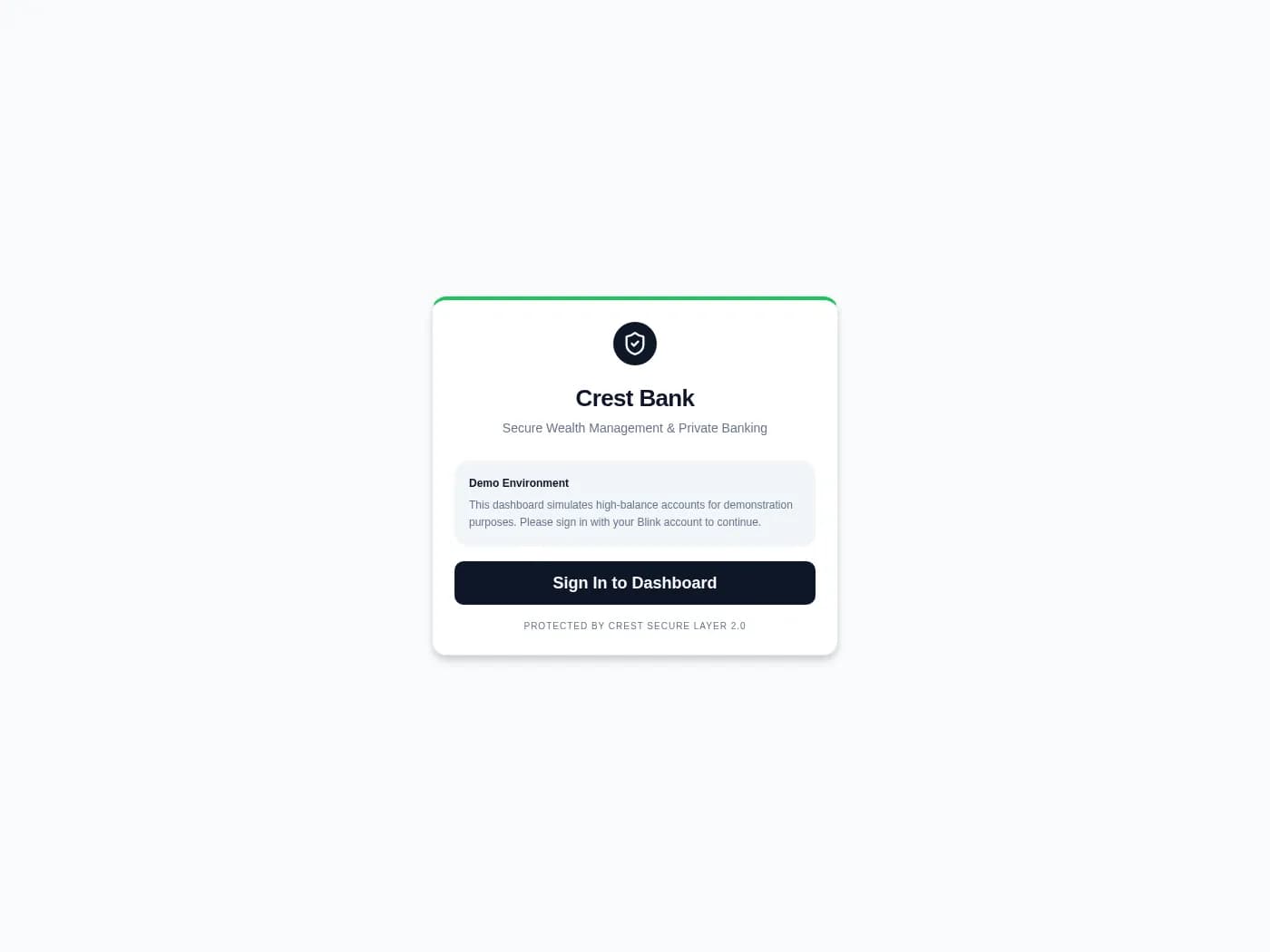 Crest Bank Dashboard