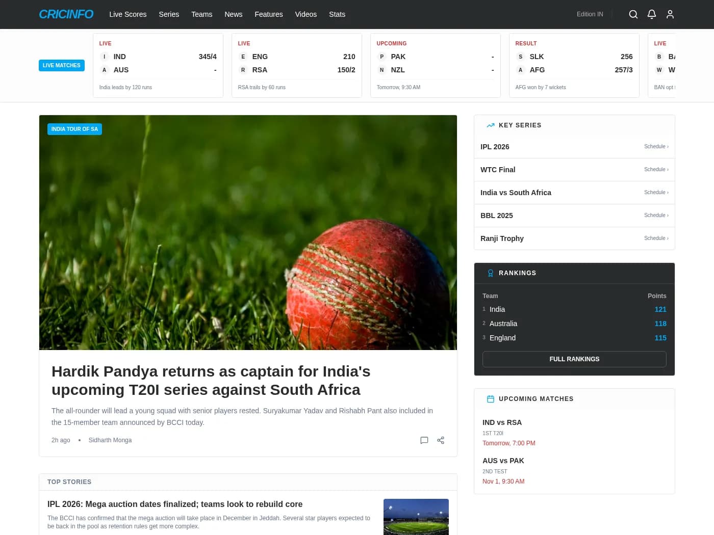 CricInfo Clone
