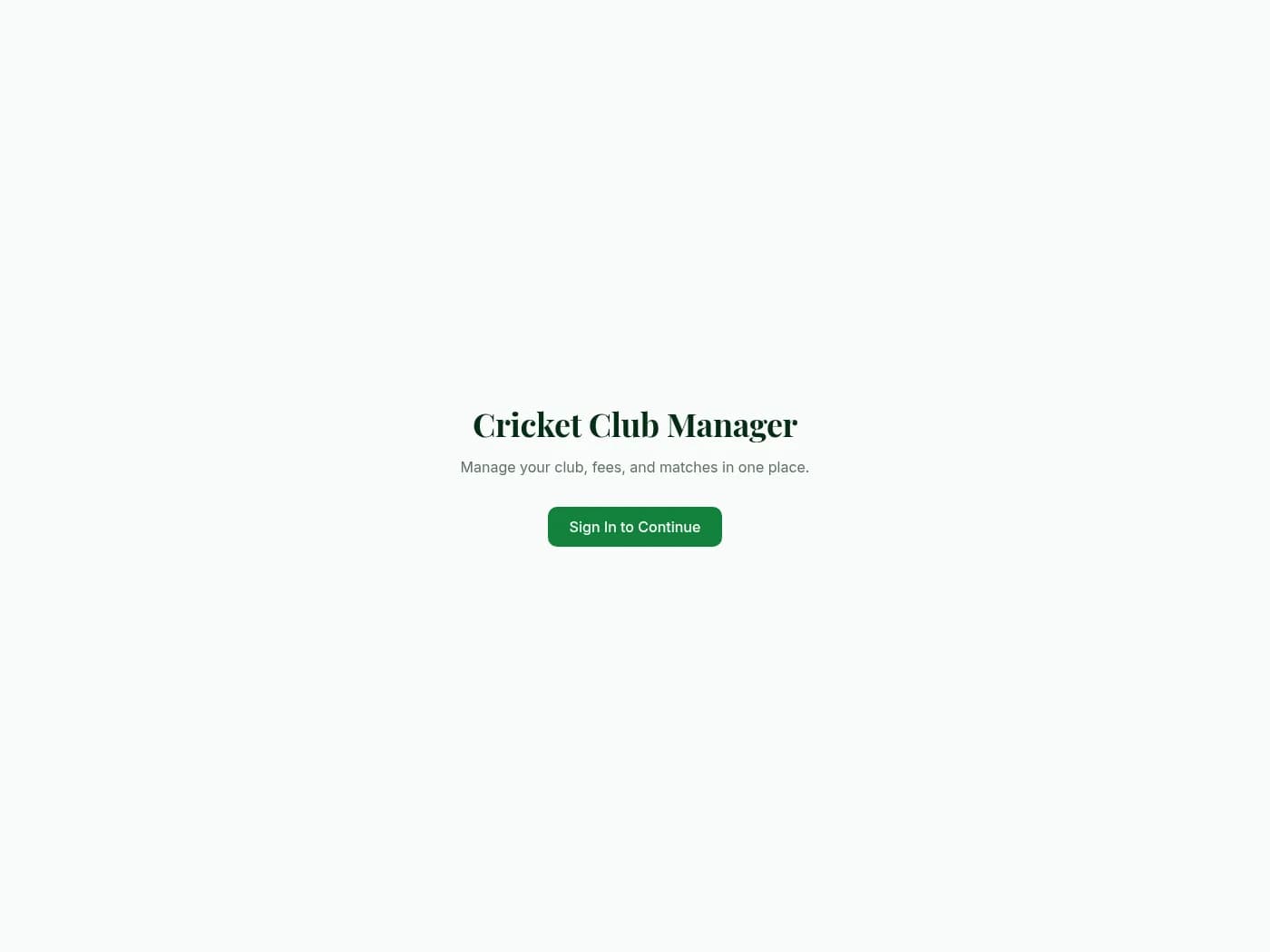 Cricket Club Manager