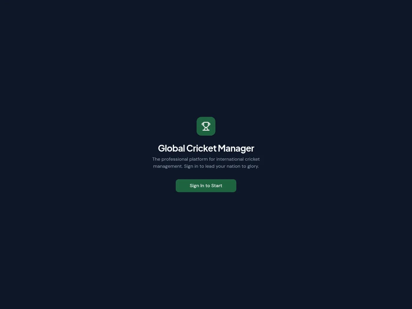 Global Cricket Manager