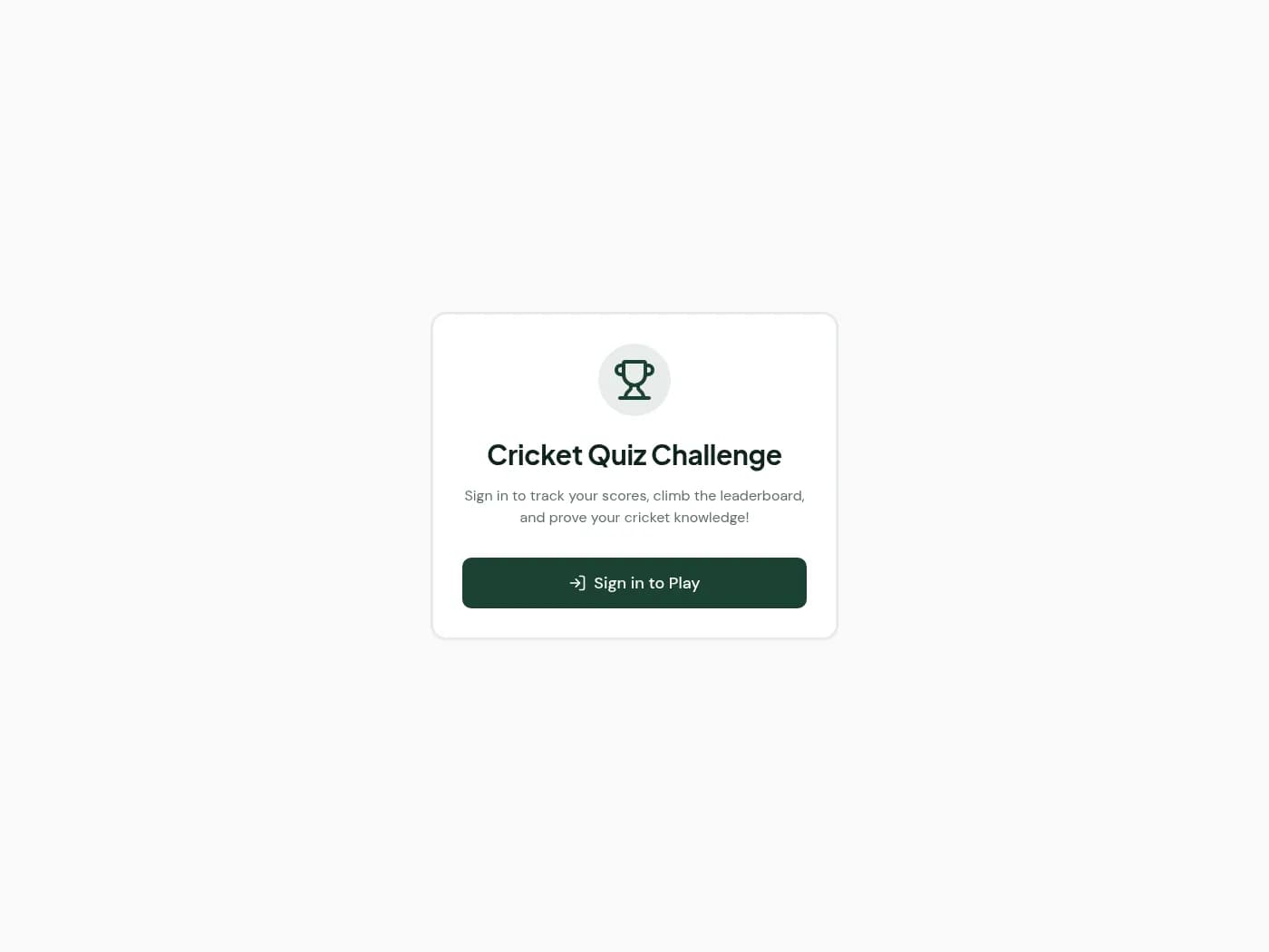 Cricket Quiz Rajan