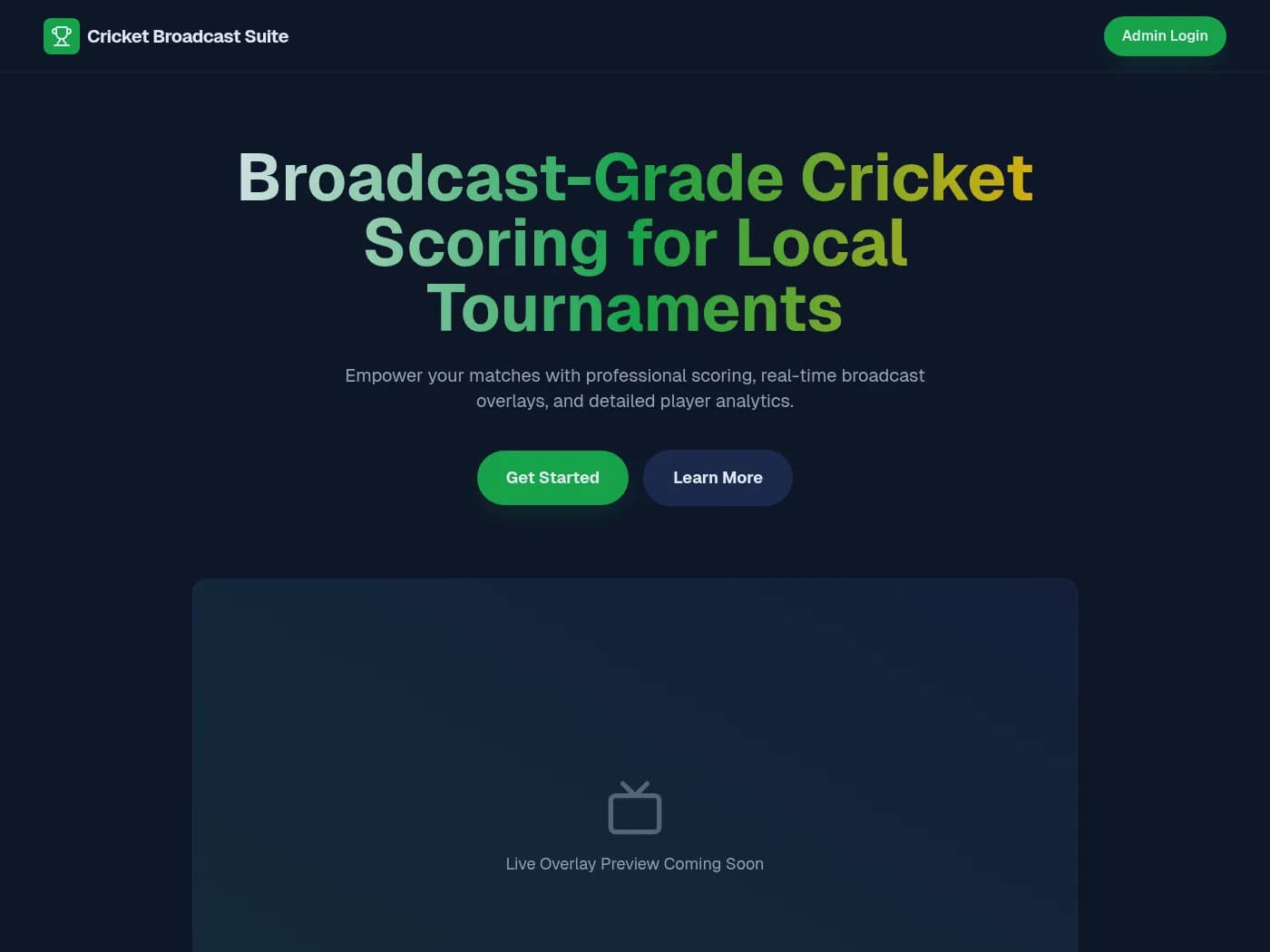 Cricket Broadcast Suite