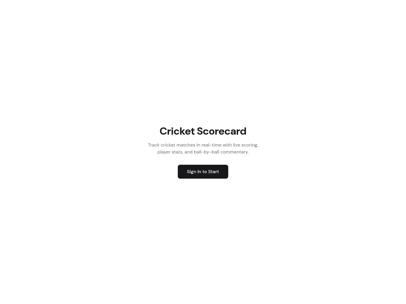 Cricket Scorecard App