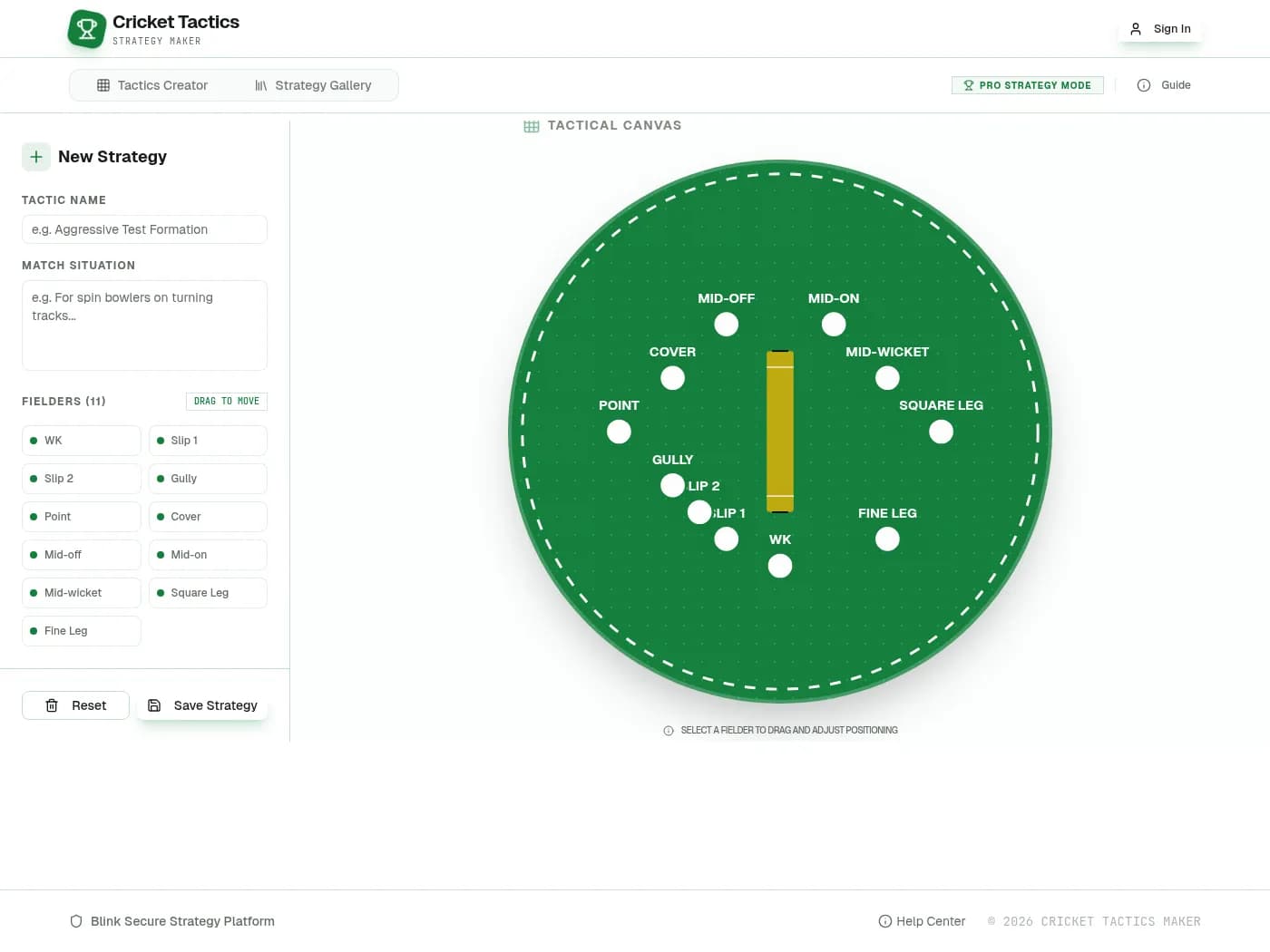 Cricket Tactics Maker