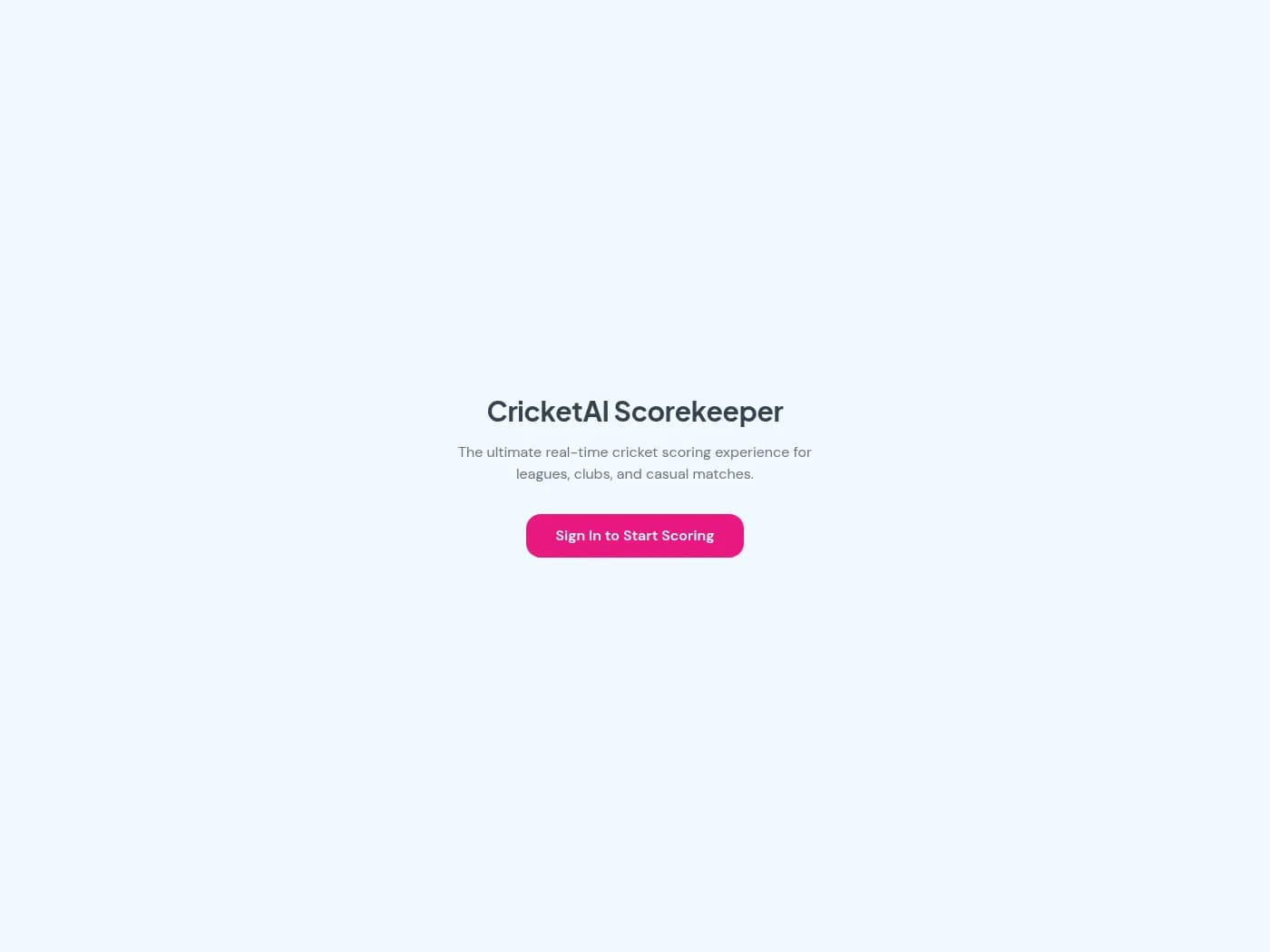 CricketAI Scorekeeper
