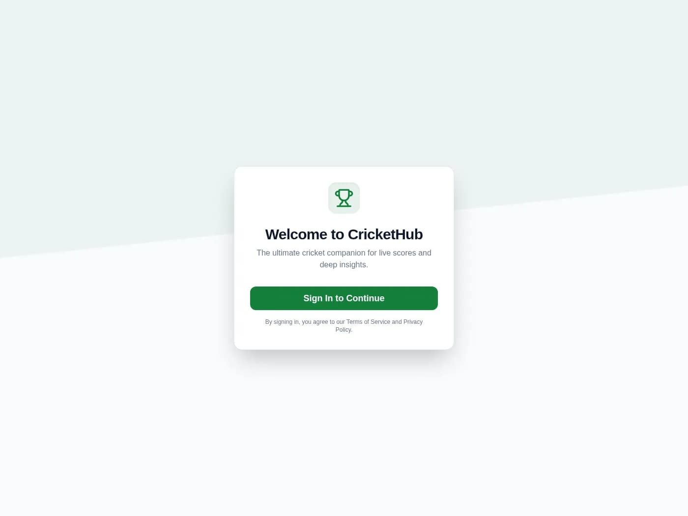 CricketHub Web App
