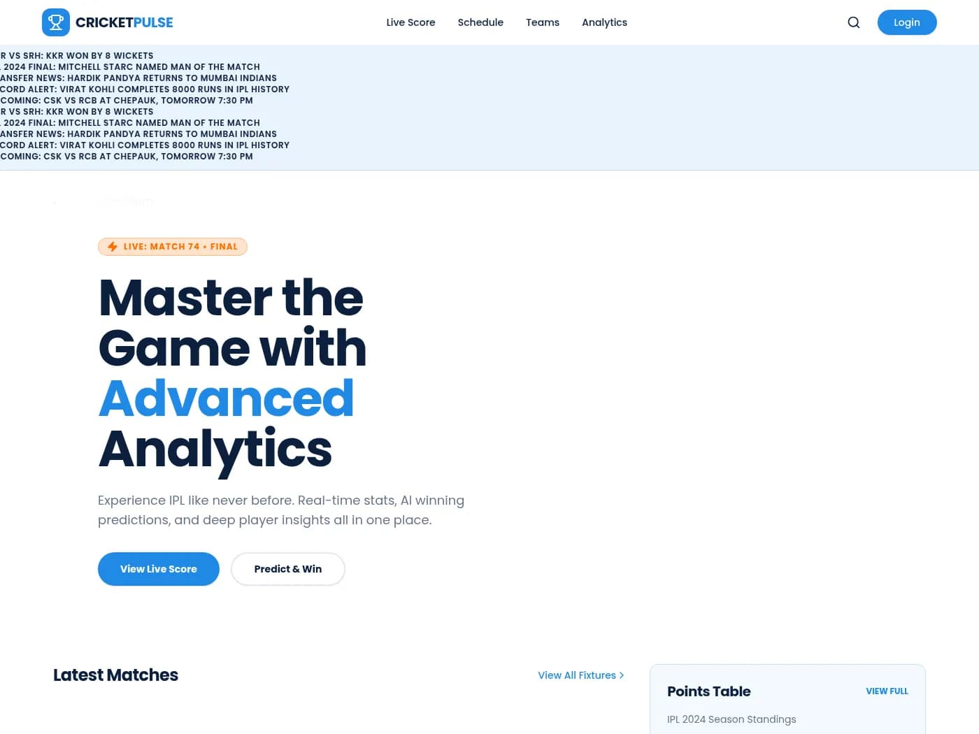 CricketPulse Analytics