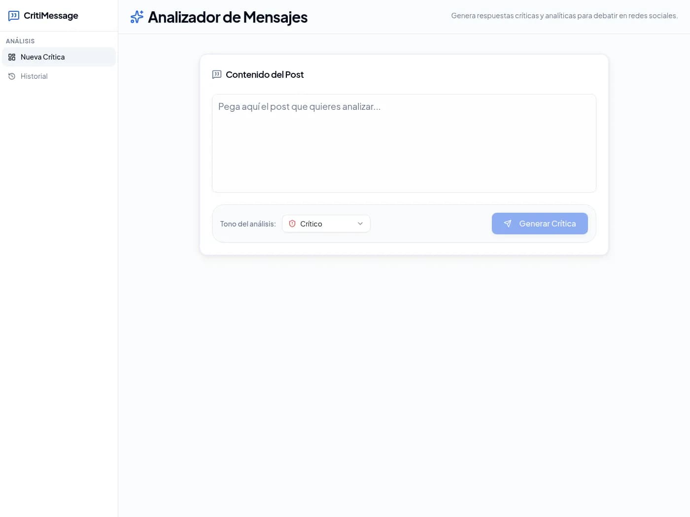 CritiMessage Analyzer
