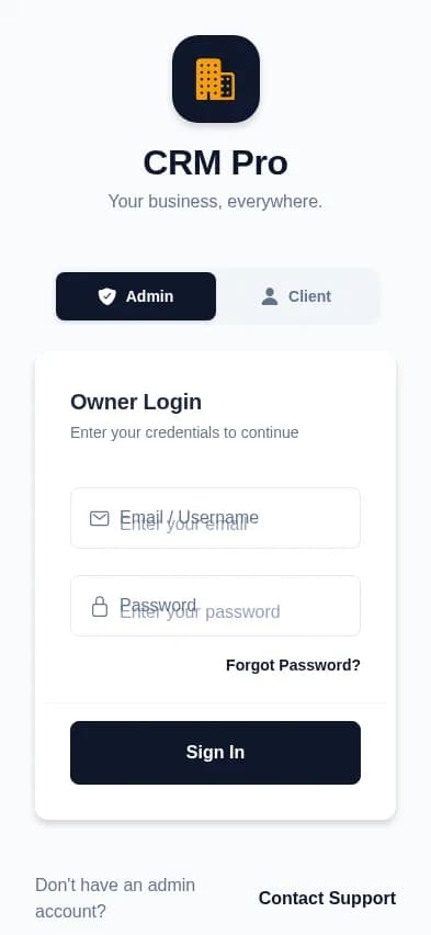 Flutter CRM Login