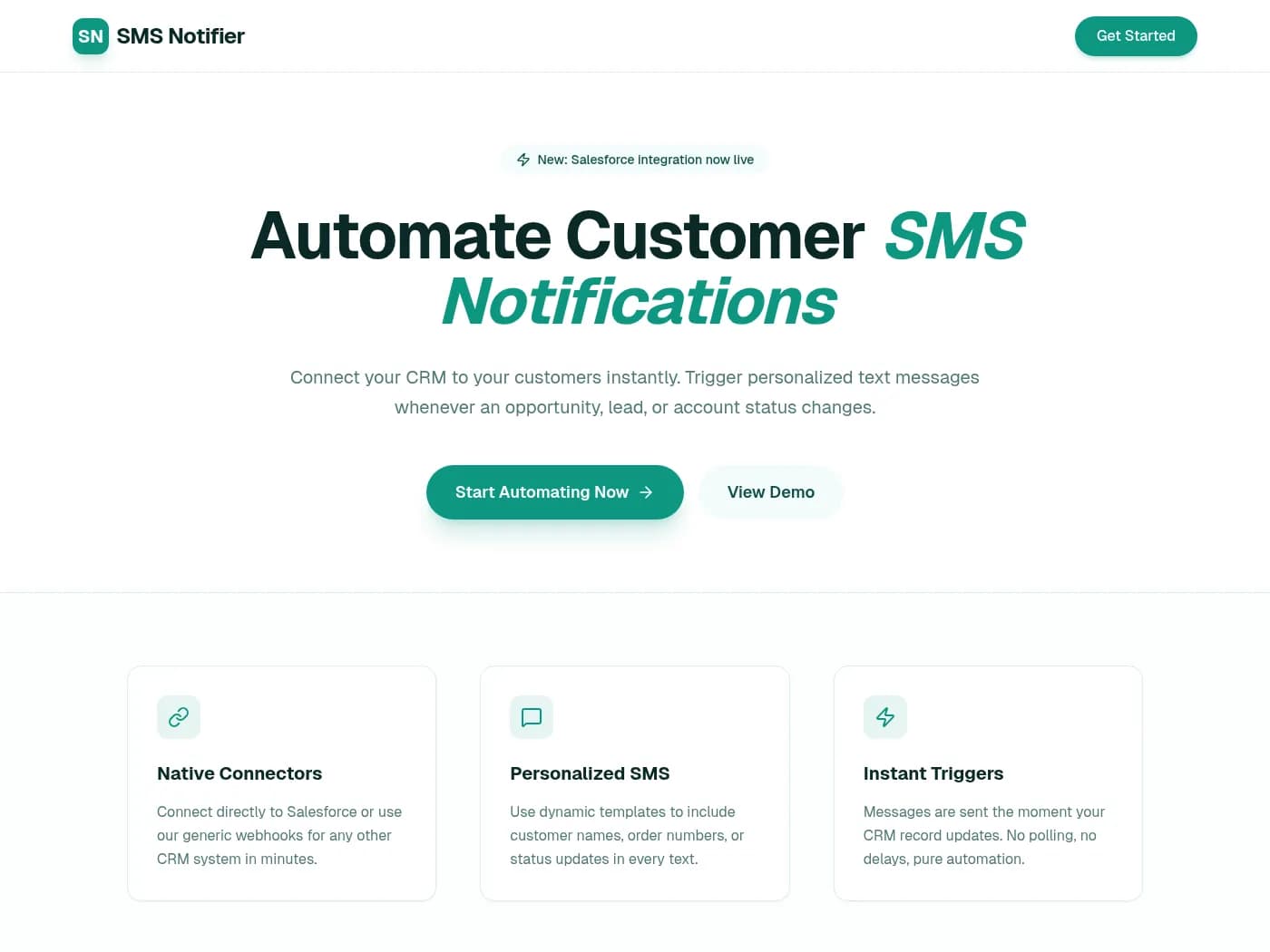 CRM SMS Notifier