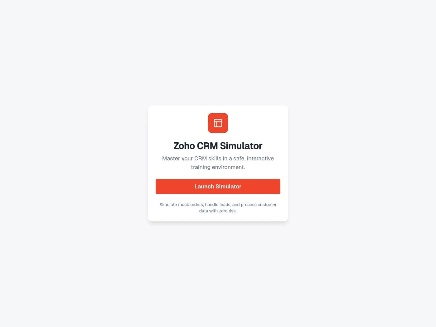 Zoho CRM Training Sim