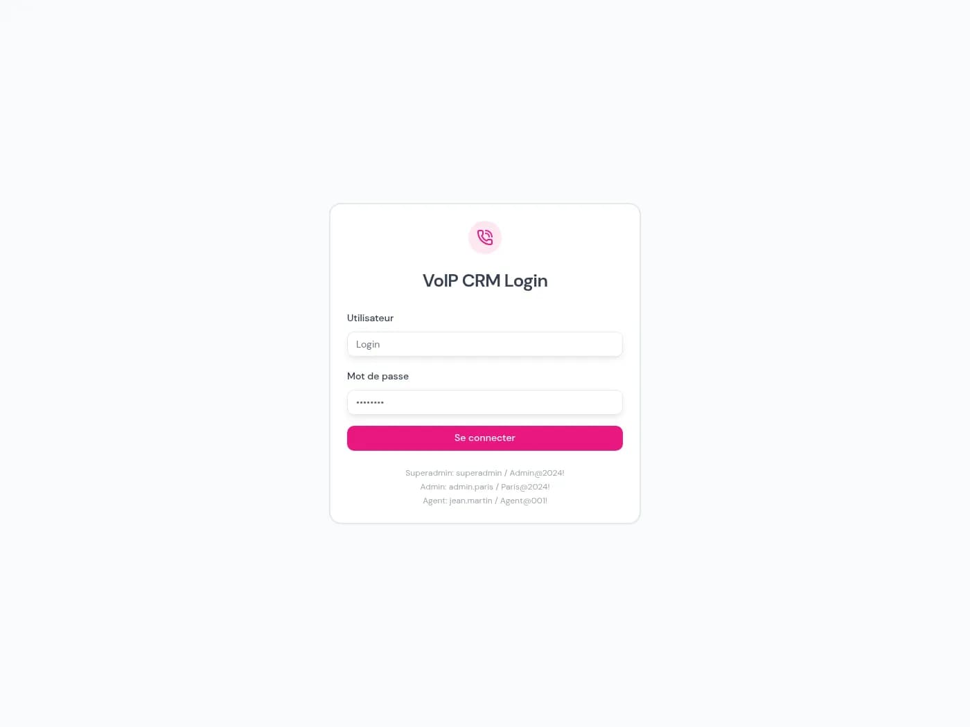 VoIP Center CRM