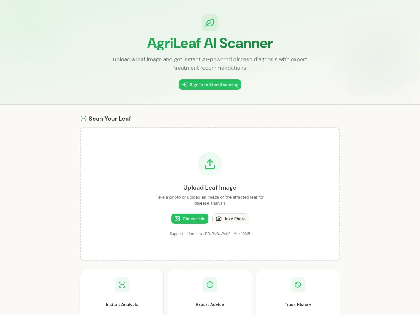 AgriLeaf AI Scanner