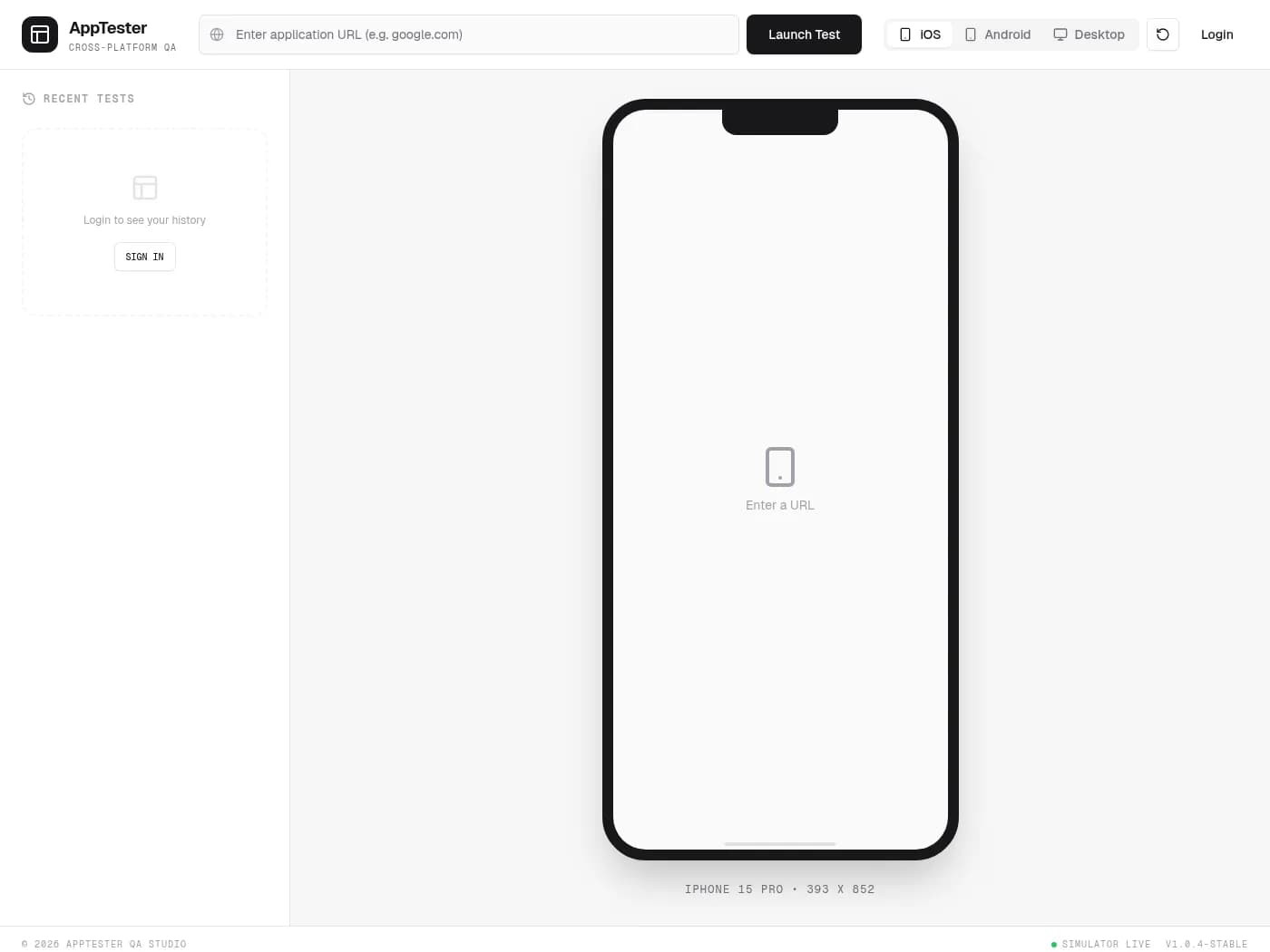 Cross-Platform App Tester